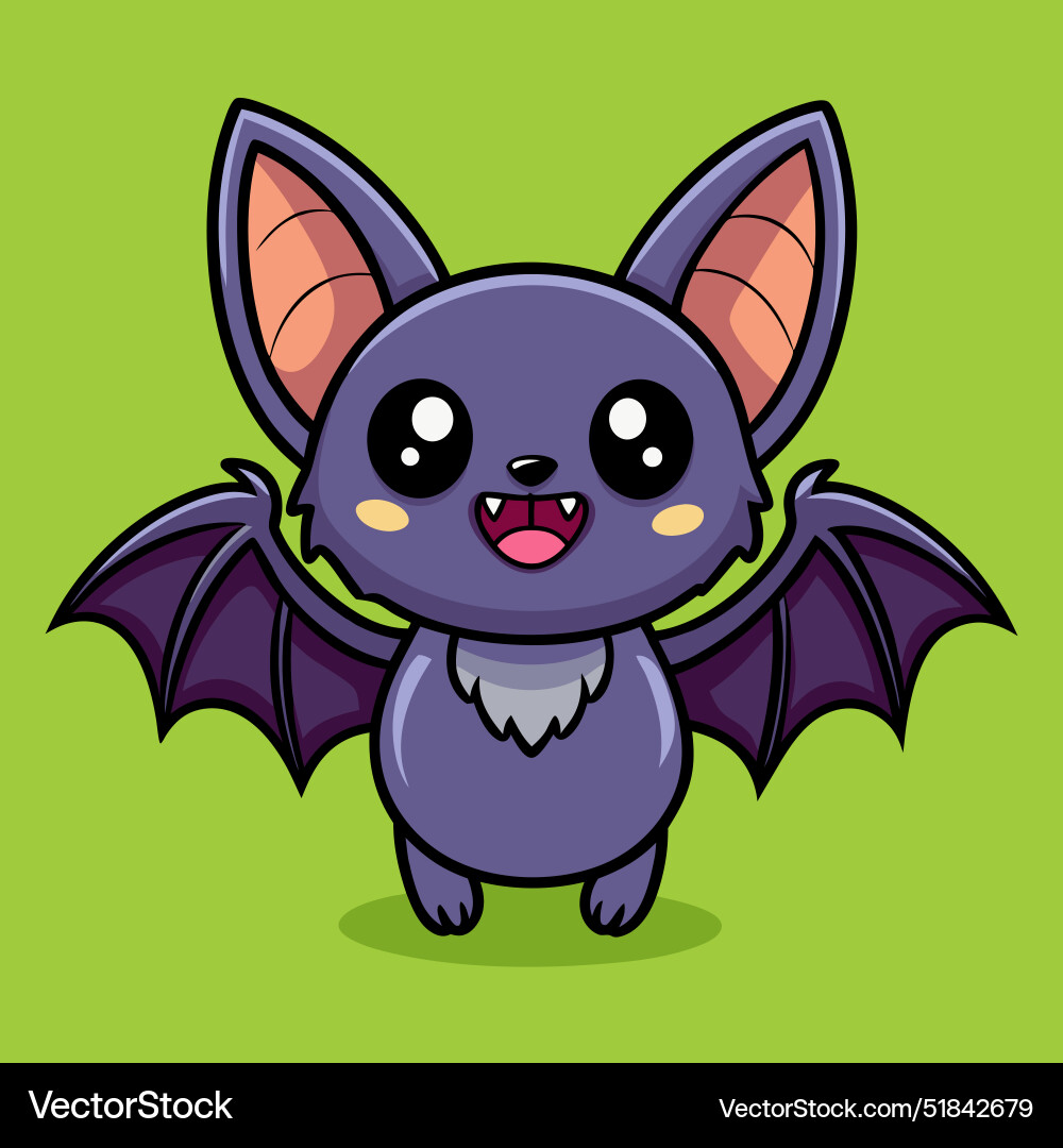 Cute bat cartoon icon Royalty Free Vector Image