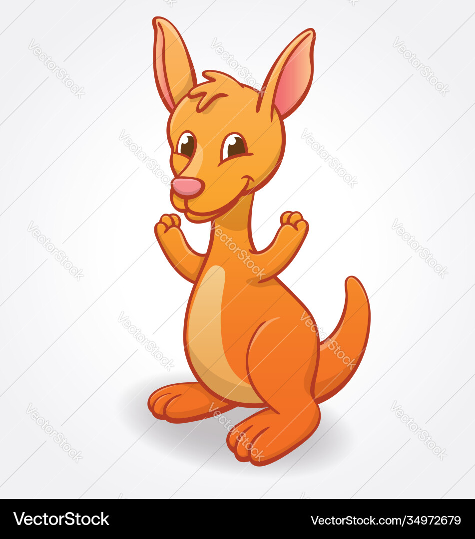 Cute infant kangaroo joey cartoon character Vector Image