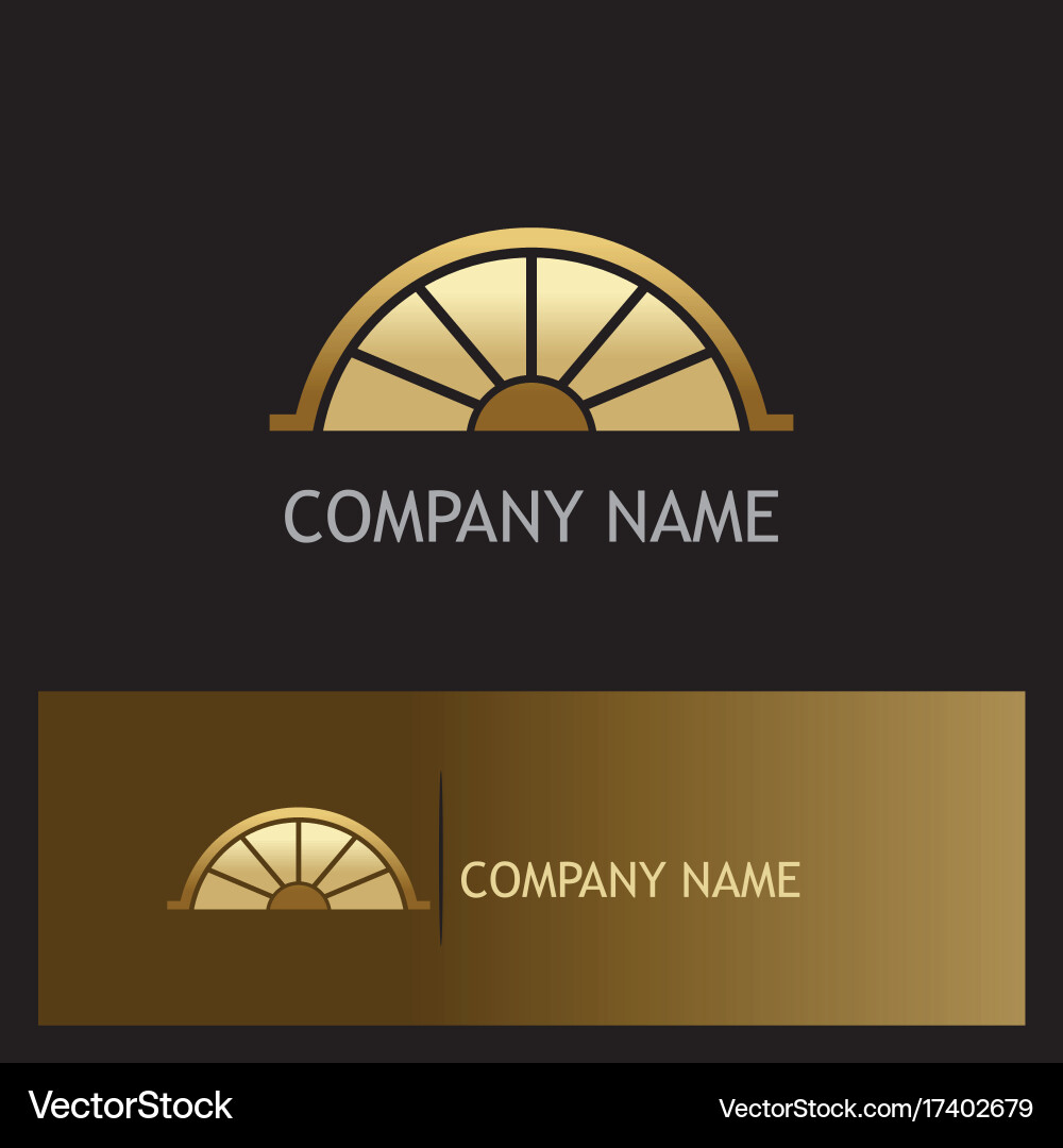 Gold Halbkreis Glanz Logo Lizenzfreies Vektorbild