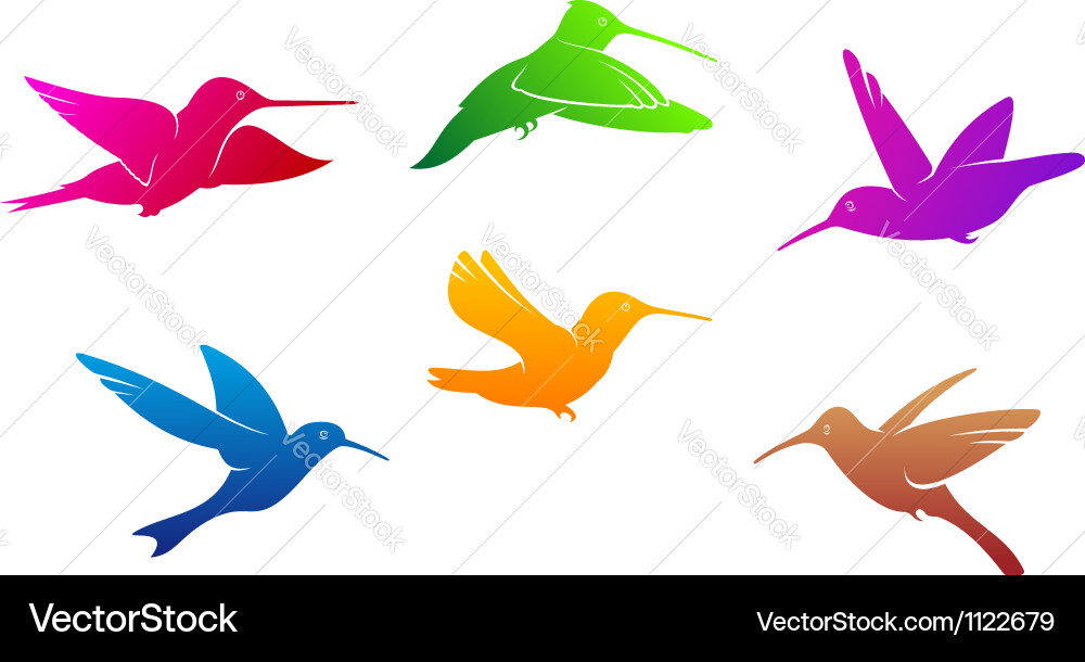 Hummingbirds symbols Royalty Free Vector Image