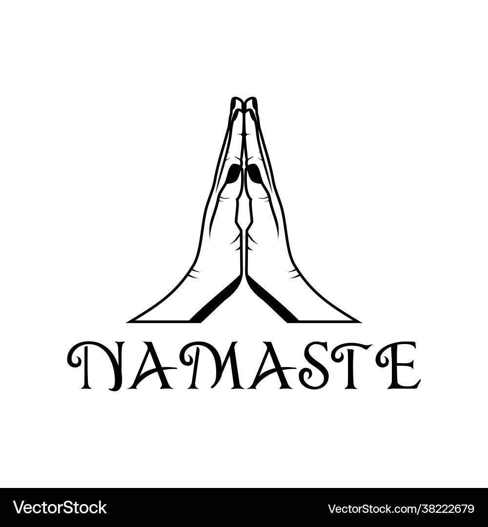 Namaste Hands Black And White