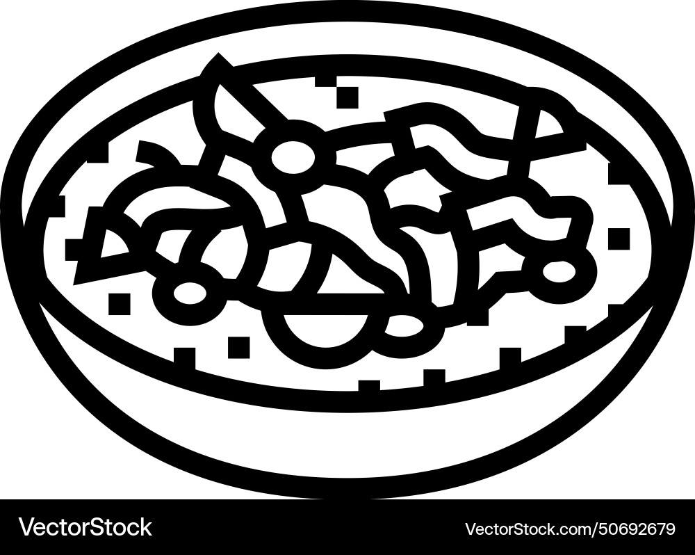 Red curry thai cuisine line icon Royalty Free Vector Image