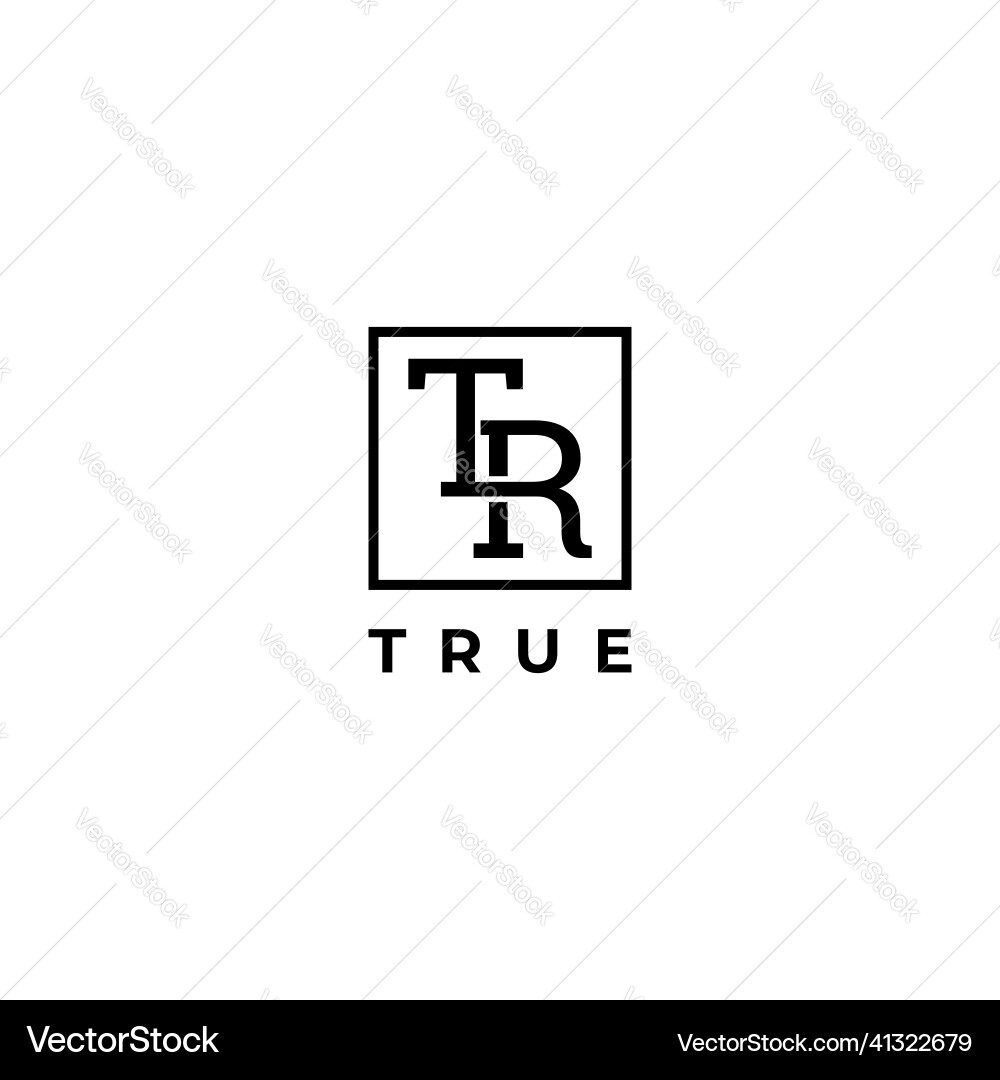 Simple clean minimalist letter mark tr logo Vector Image