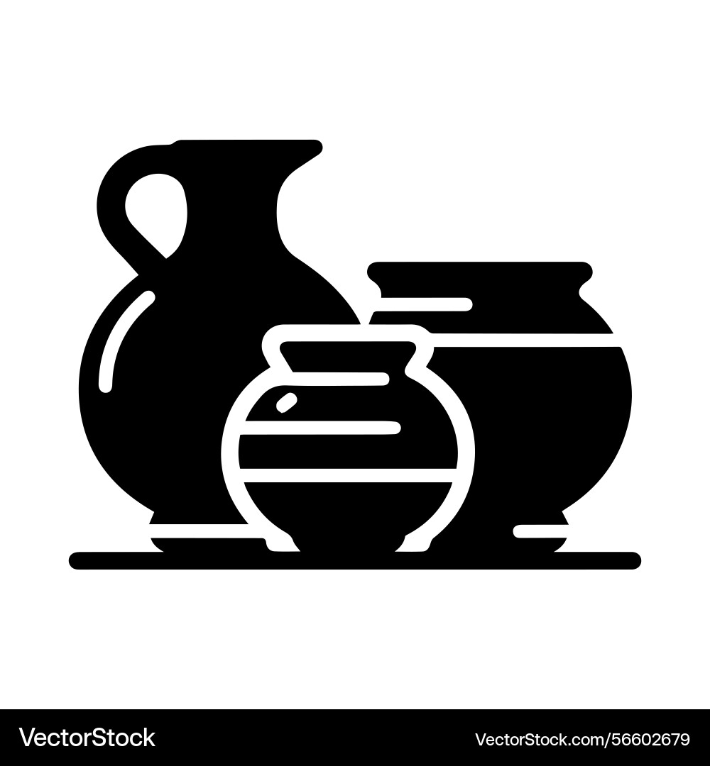 Simple flat pottery logo design Royalty Free Vector Image