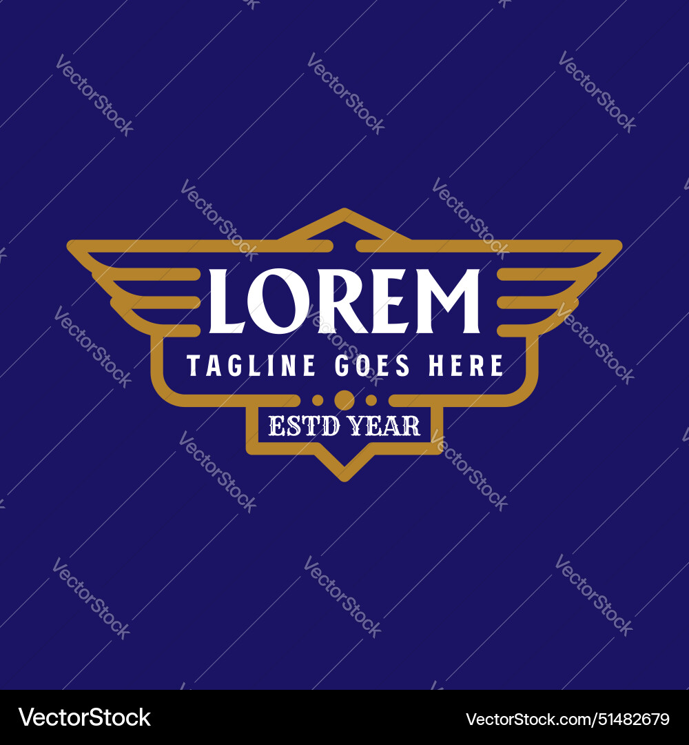 Simple minimalist vintage retro wings badge Vector Image