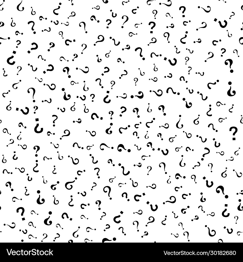 Black seamless background with question marks Vector Image