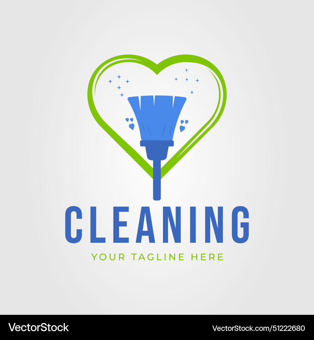 Cleaning broom or besom for logo Royalty Free Vector Image