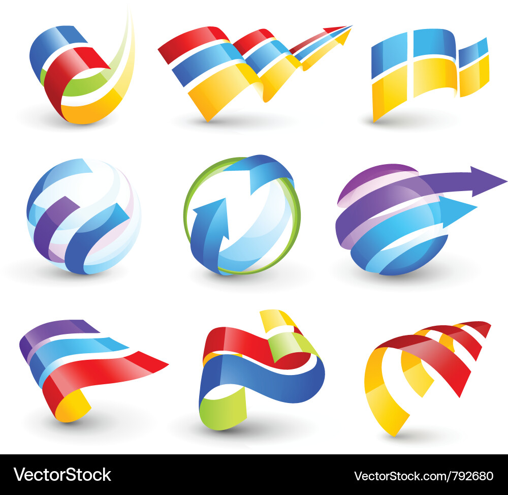 Collection of colour icons Royalty Free Vector Image