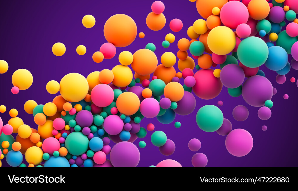 Colorful random flying spheres background Vector Image