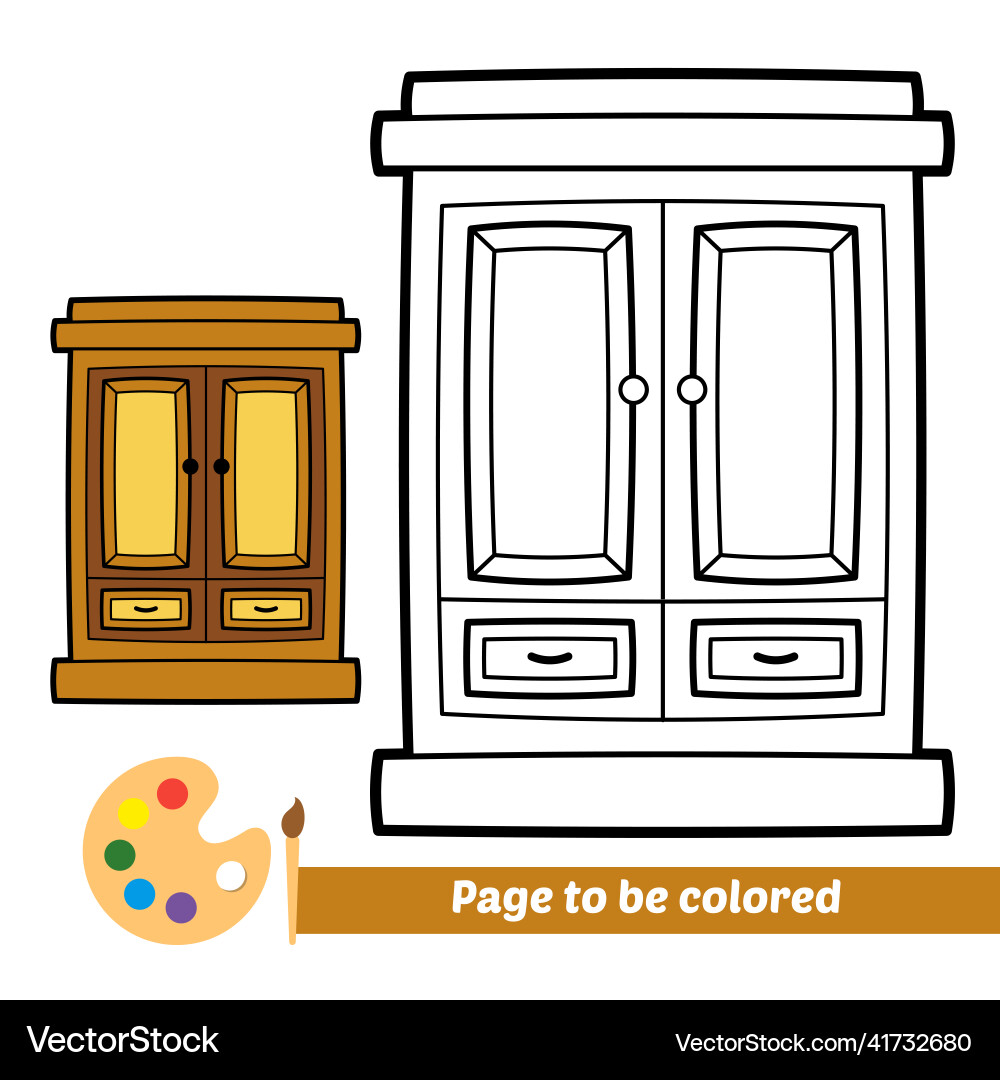 Coloring book for kids wardrobe Royalty Free Vector Image