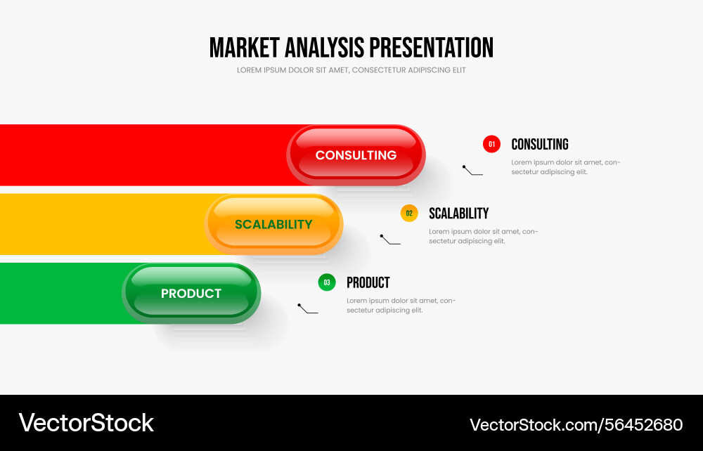 Consulting showcase 3 element infographic Vector Image