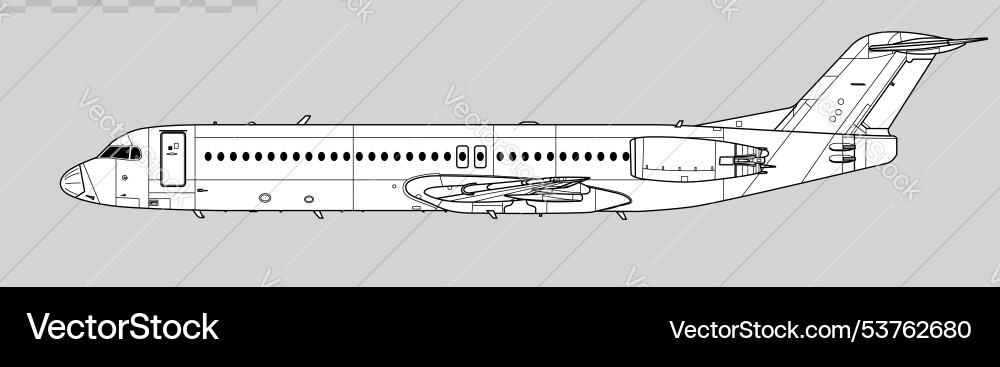 Fokker 100 Royalty Free Vector Image - VectorStock