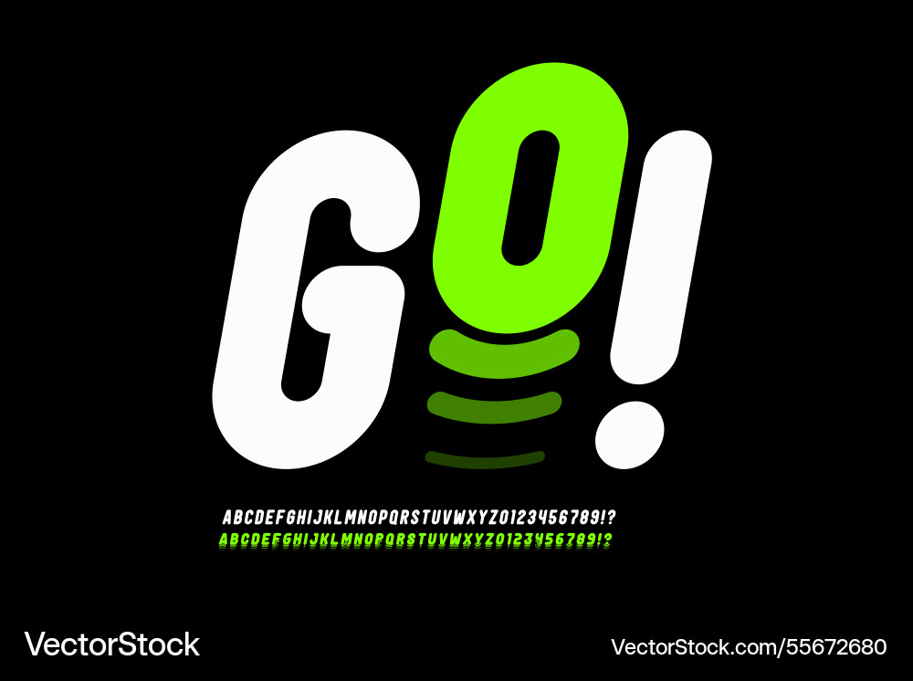 Go jumping letters style font design alphabet Vector Image