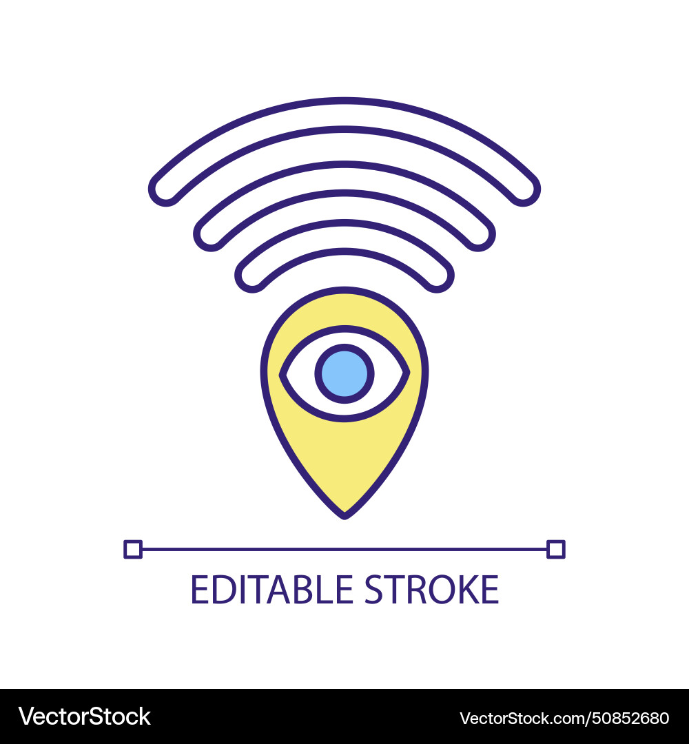 Gps tracking rgb color icon Royalty Free Vector Image