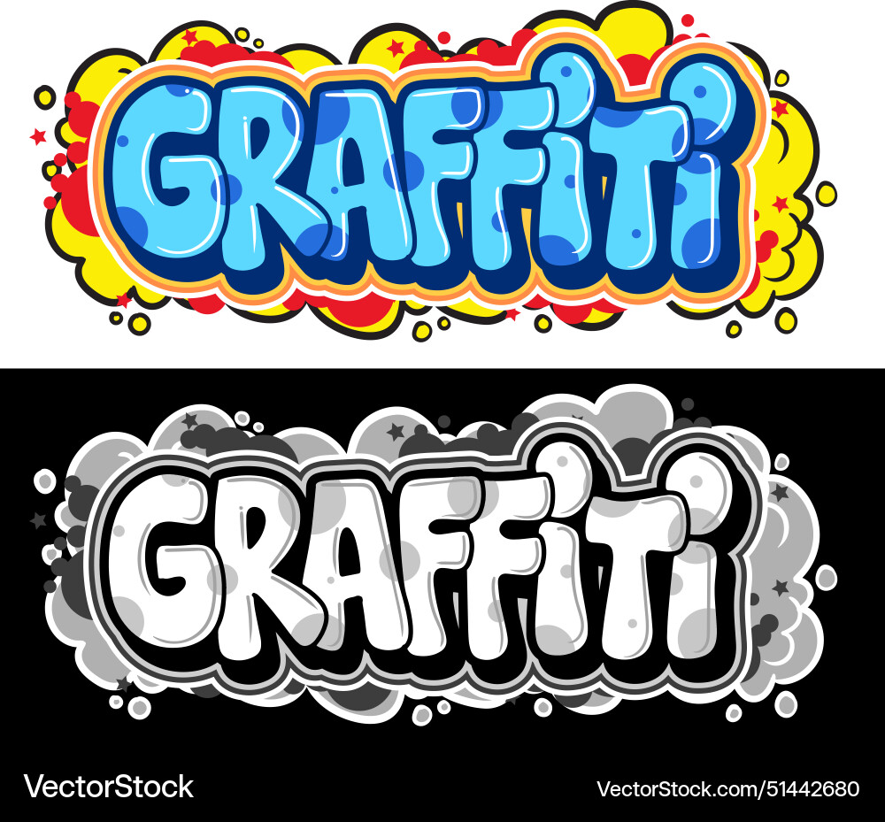 Graffiti text Royalty Free Vector Image - VectorStock