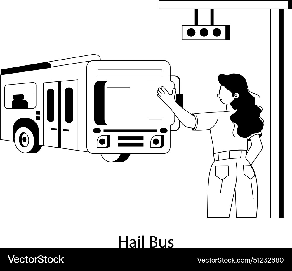 Hail bus Royalty Free Vector Image - VectorStock