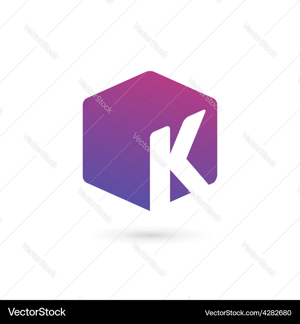 Letter k cube logo icon design template elements Vector Image