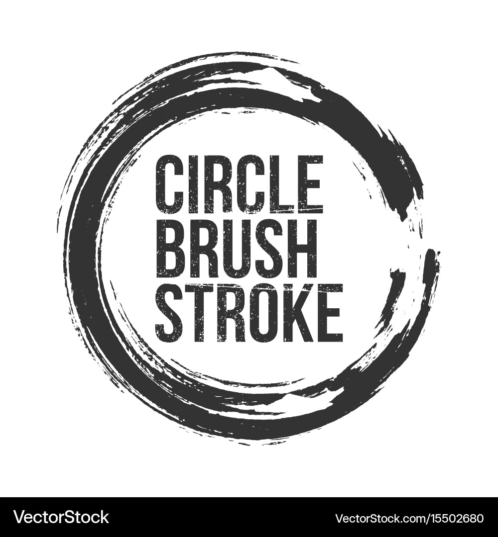Rustic Circle Brush Frame Royalty Free Vector Image