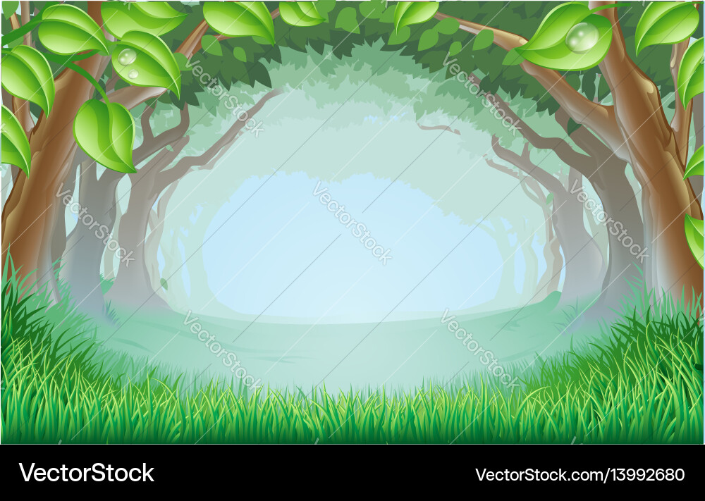 Serene Woodland Landscape Royalty Free Vector Image