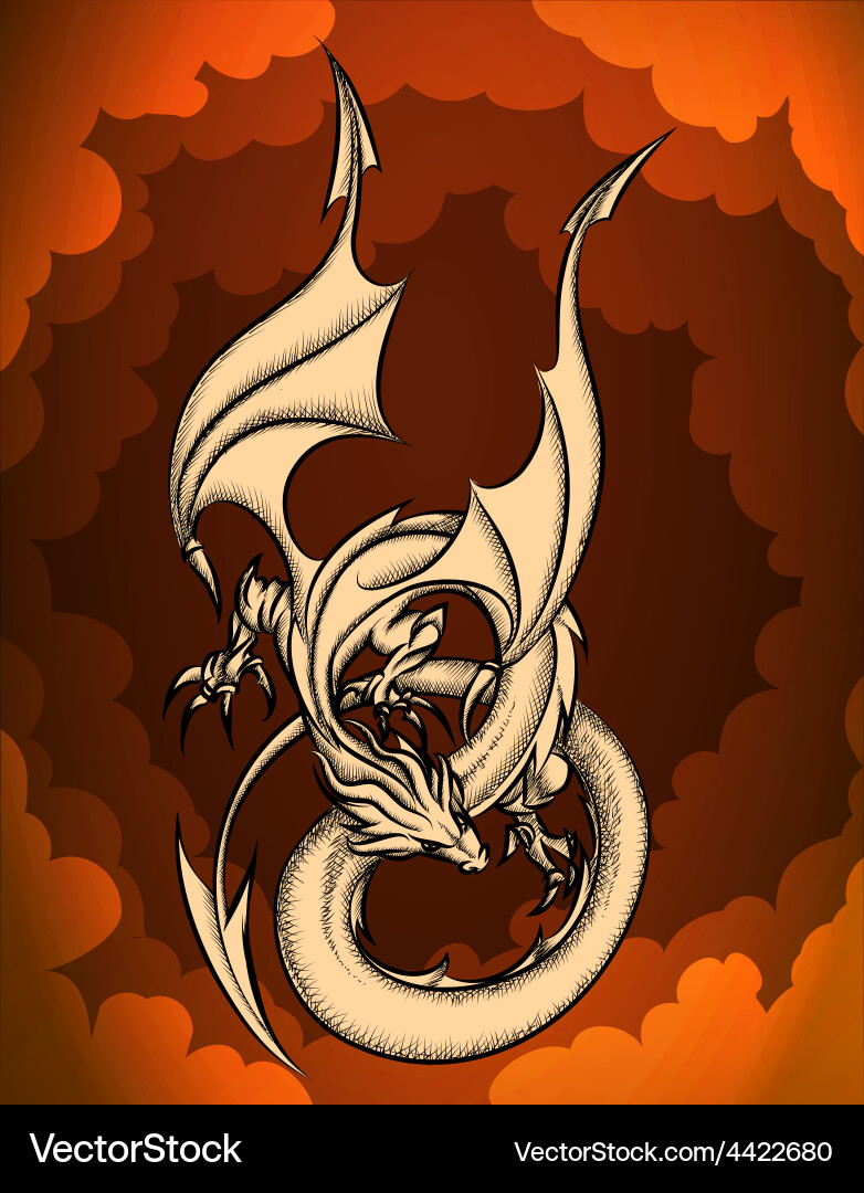 Sky dragon Royalty Free Vector Image - VectorStock