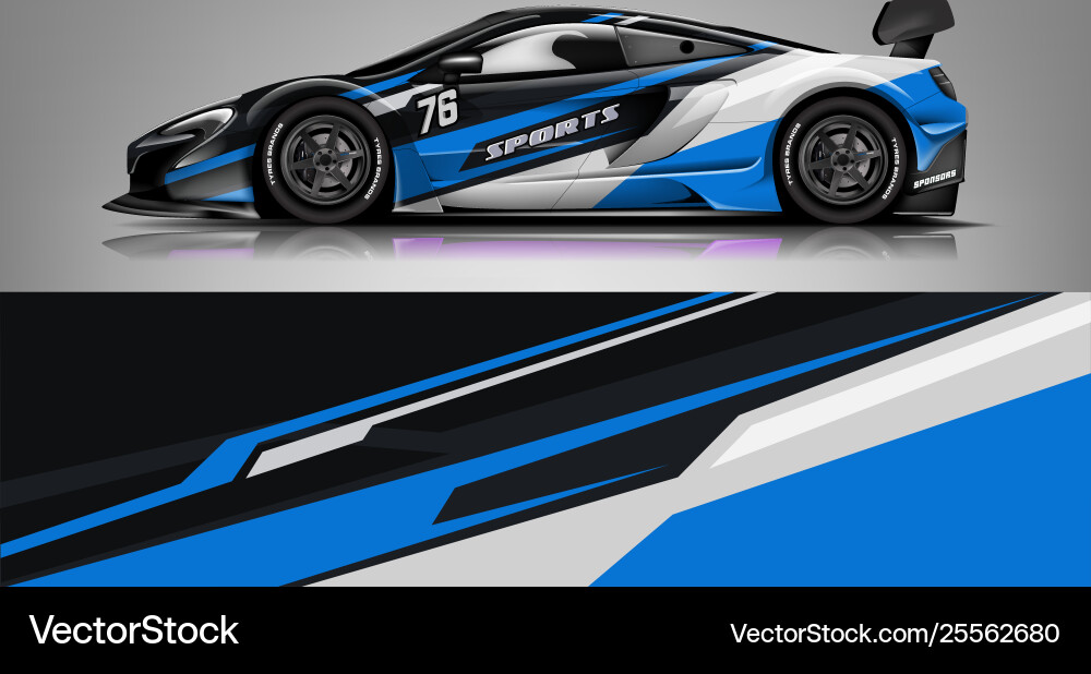 Sport car racing wrap design Royalty Free Vector Image