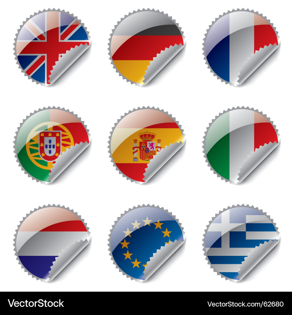 World flag labels Royalty Free Vector Image - VectorStock