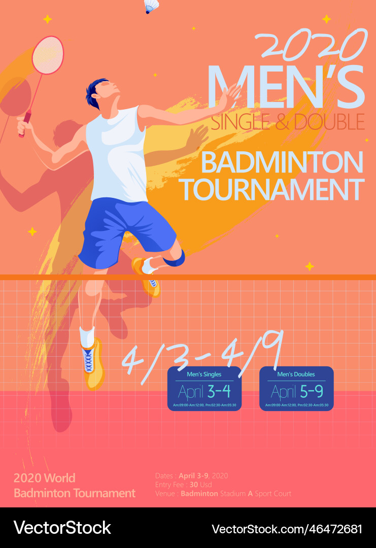 Labelled Badminton Court Vector Images (over 130)