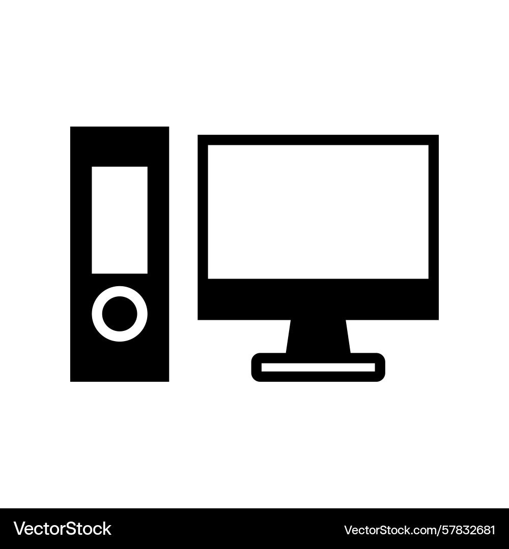 Black and white of computer binder for office Vector Image