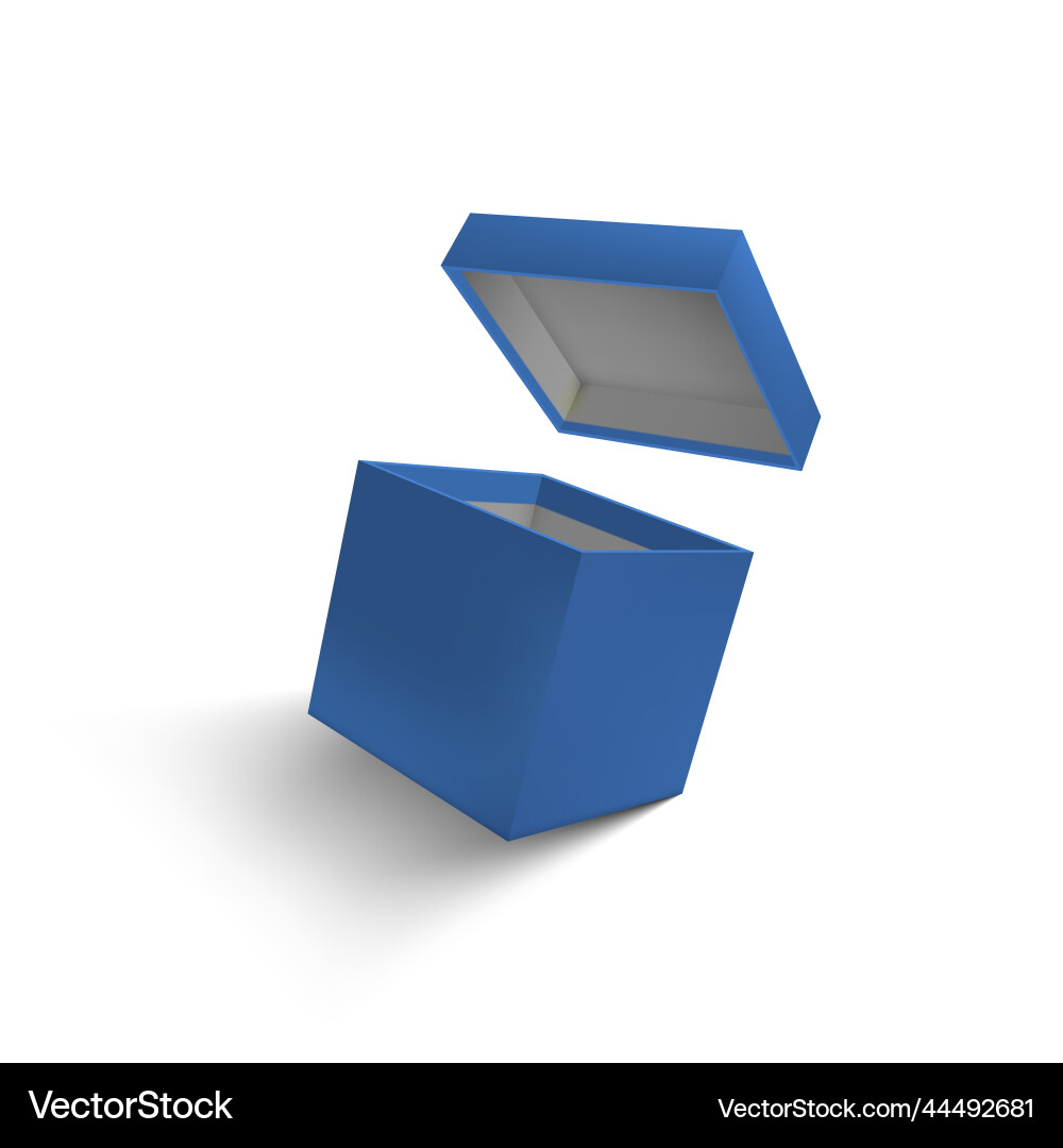 Blue open gift box isolated on white background Vector Image