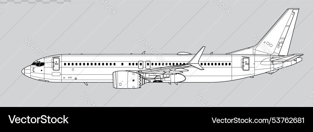 Boeing 737 MAX-8 Side View – Royalty-Free Vector | VectorStock