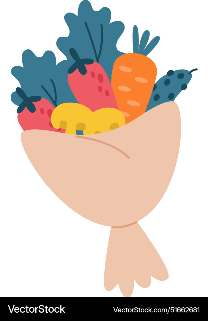 Bouquet of fresh vegetables Royalty Free Vector Image
