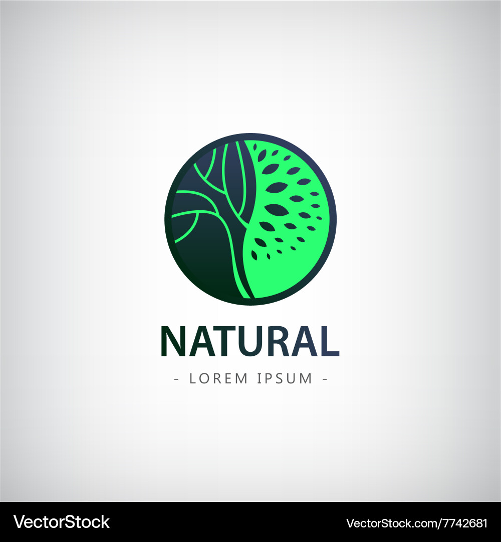 Circle eco logo tree Royalty Free Vector Image