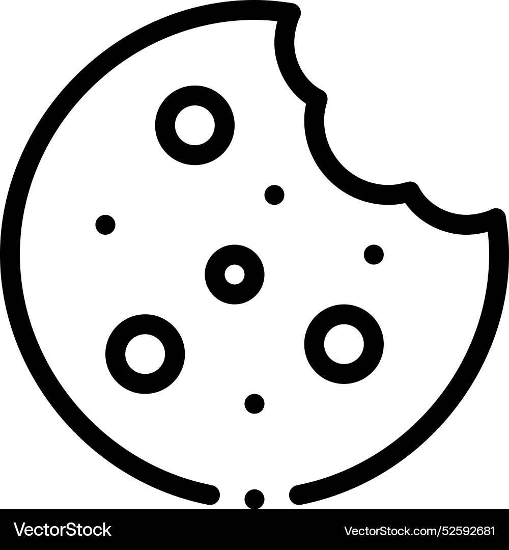 Cookie icon thin linear style design isolated Vector Image