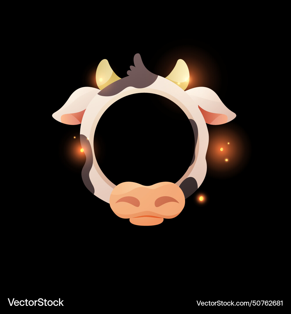 Cute cow face game avatar Royalty Free Vector Image