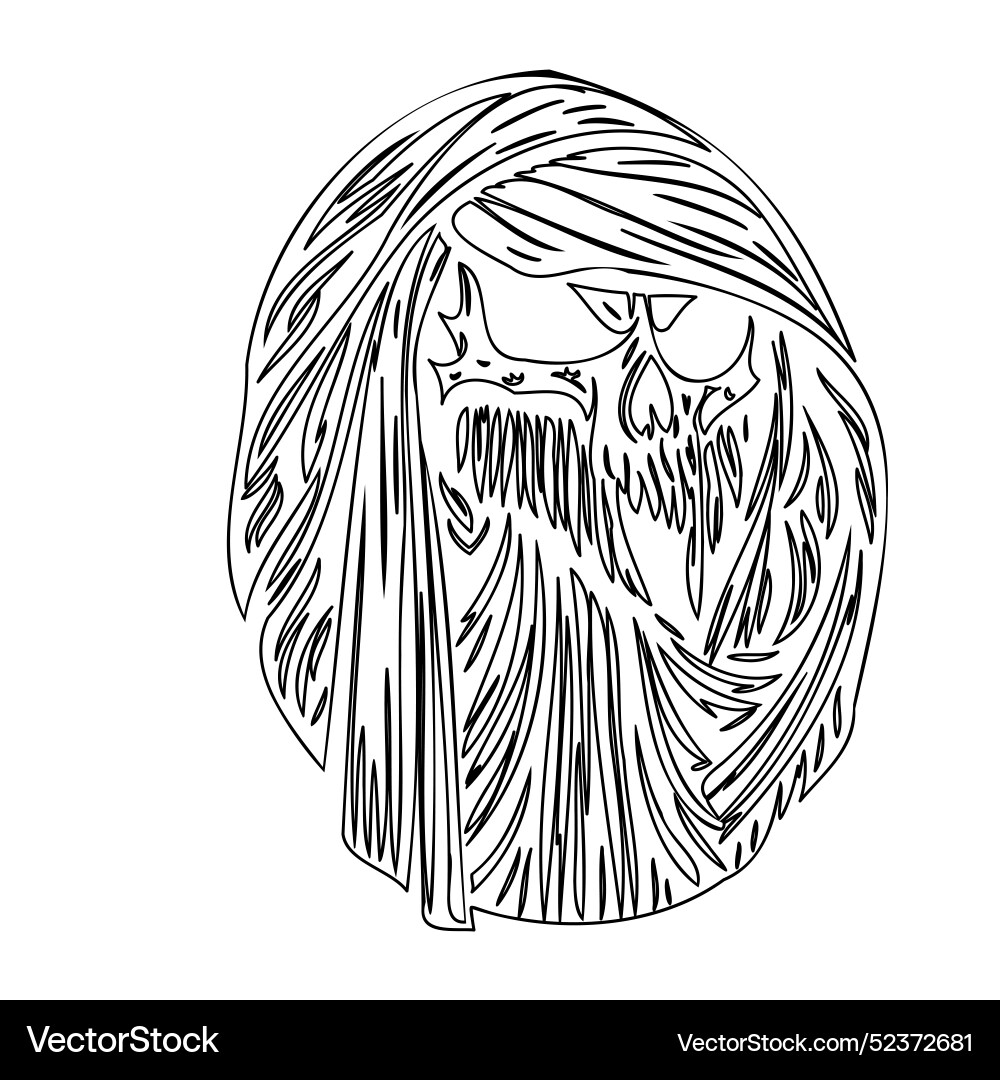 Grim reaper halloween outline sketch Royalty Free Vector
