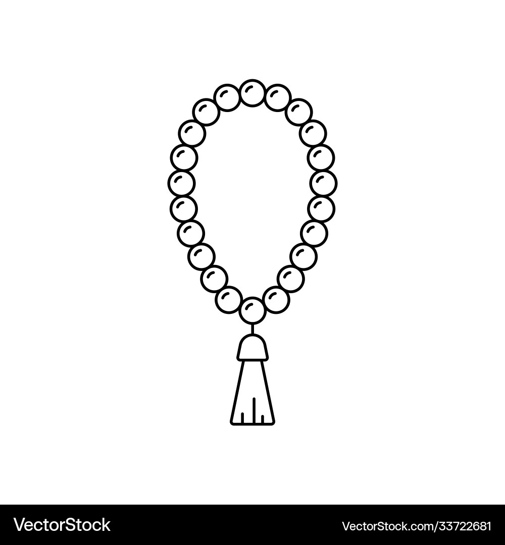 Holy rosary linear prayer beads icon black Vector Image