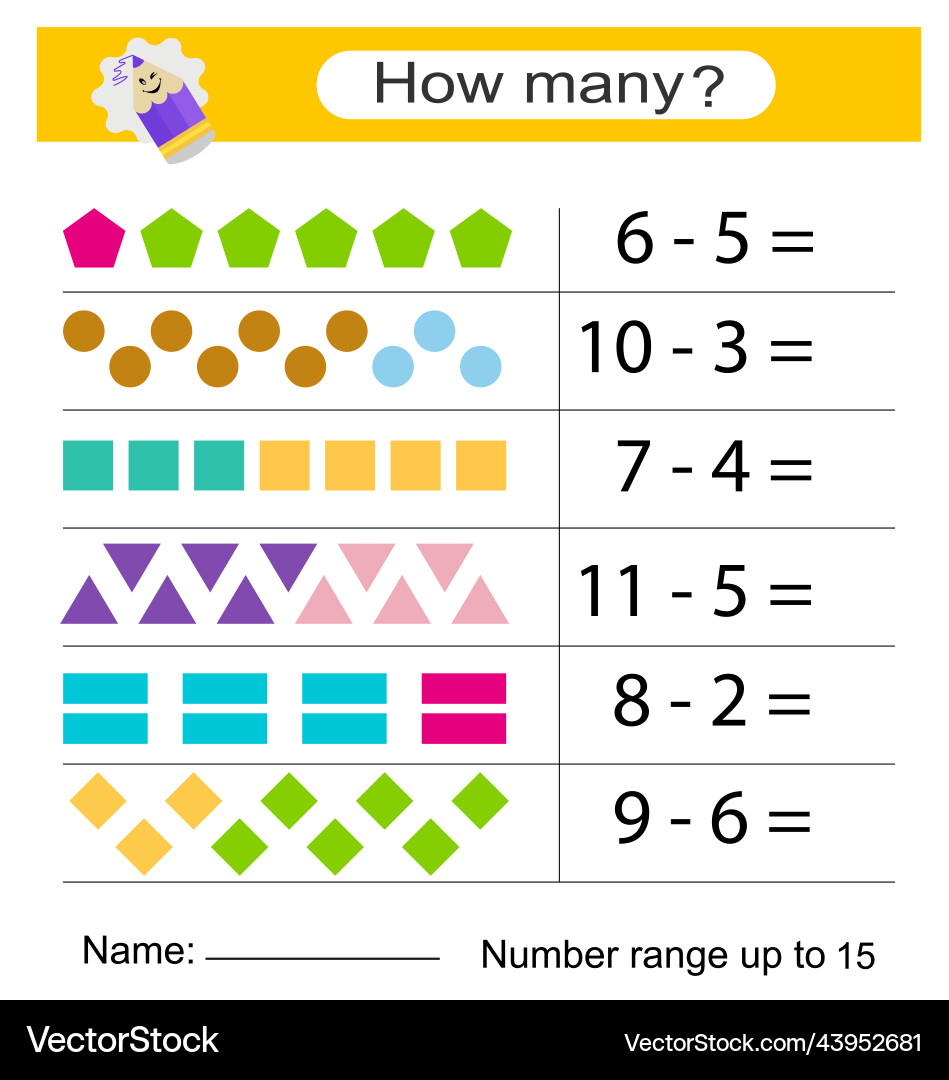 Math activity for kids Royalty Free Vector Image