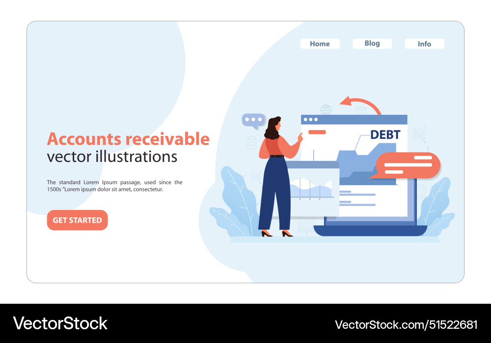 Monitoring accounts receivable operations woman Vector Image