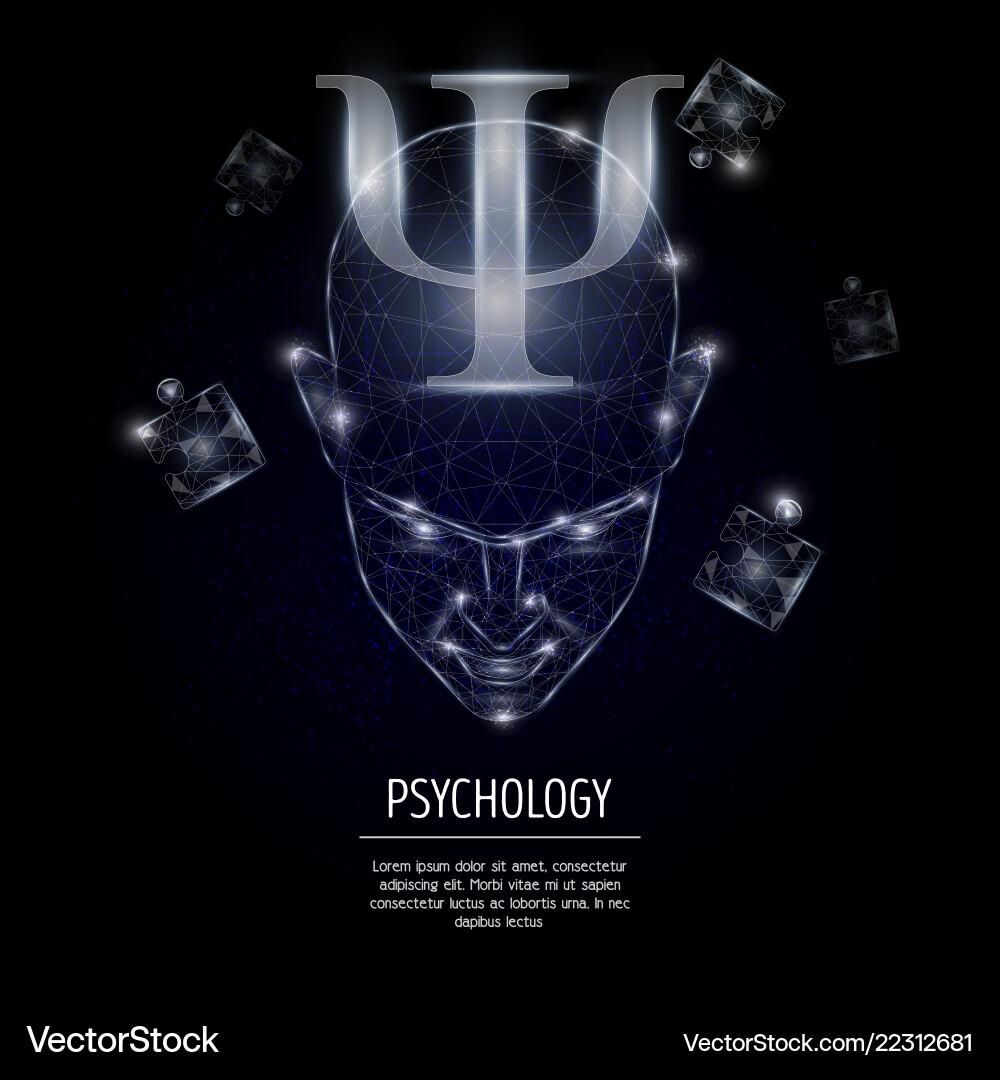 Psychology: Psi Low Poly Art Royalty Free Vector Image