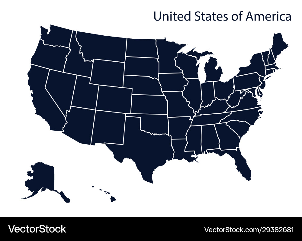 USA Map Outline Royalty Free Vector Image - VectorStock