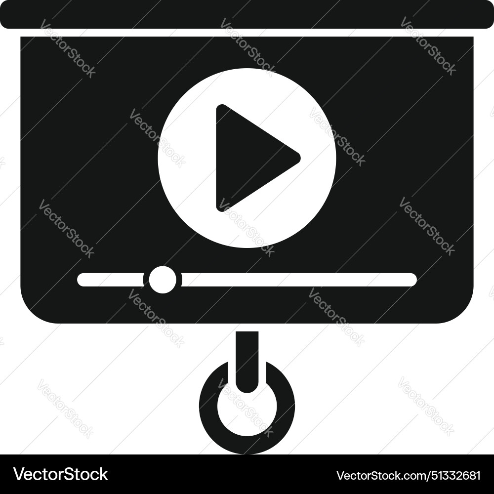 Video presentation icon on white background Vector Image