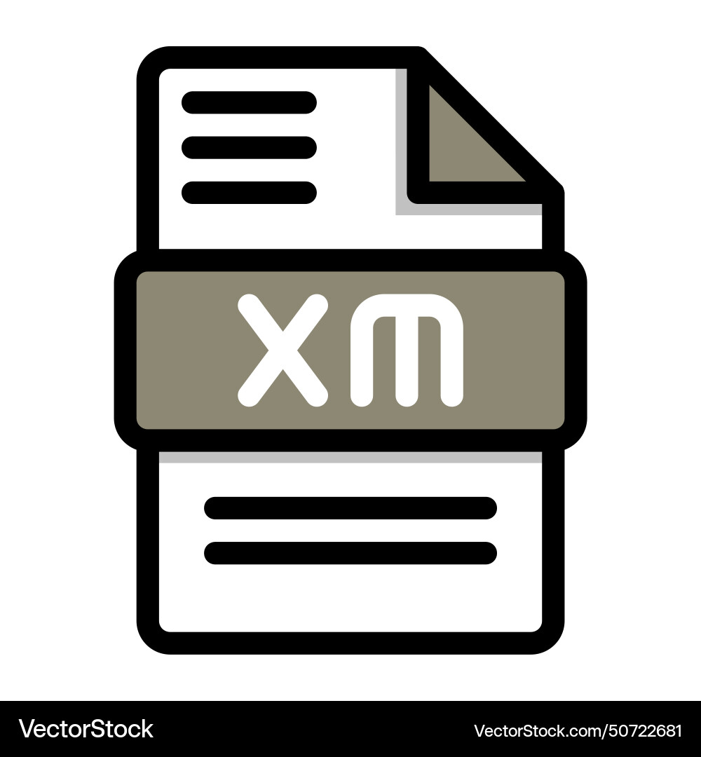 Xm file icon flat audio icons format symbols Vector Image