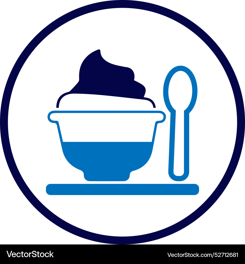 Yogurt sweet spoon pack with icon Royalty Free Vector Image