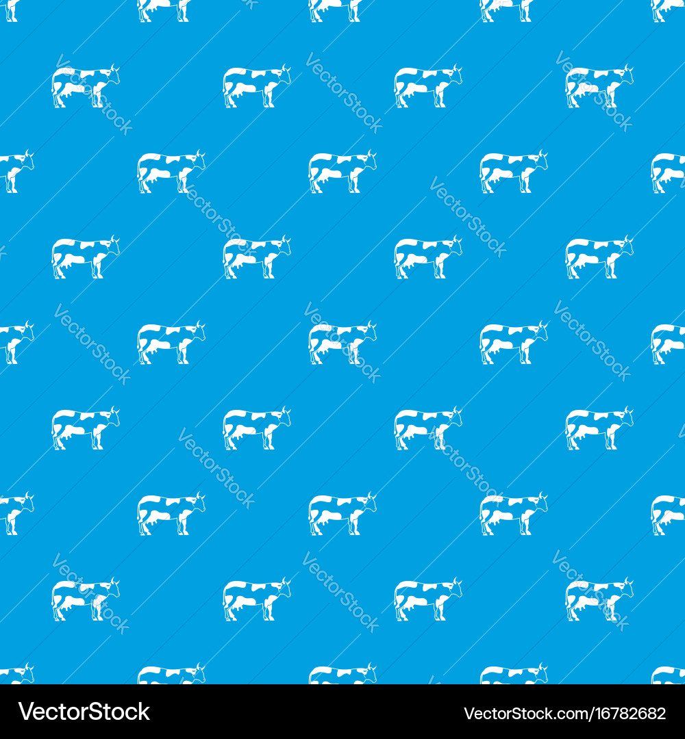 Blue Cow Pattern Repeat Royalty Free Vector Image