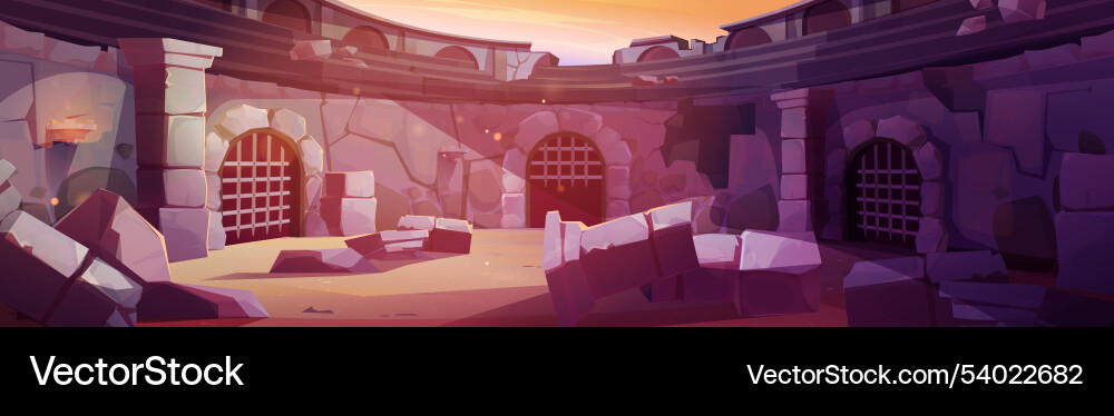 Broken roman gladiator arena Royalty Free Vector Image