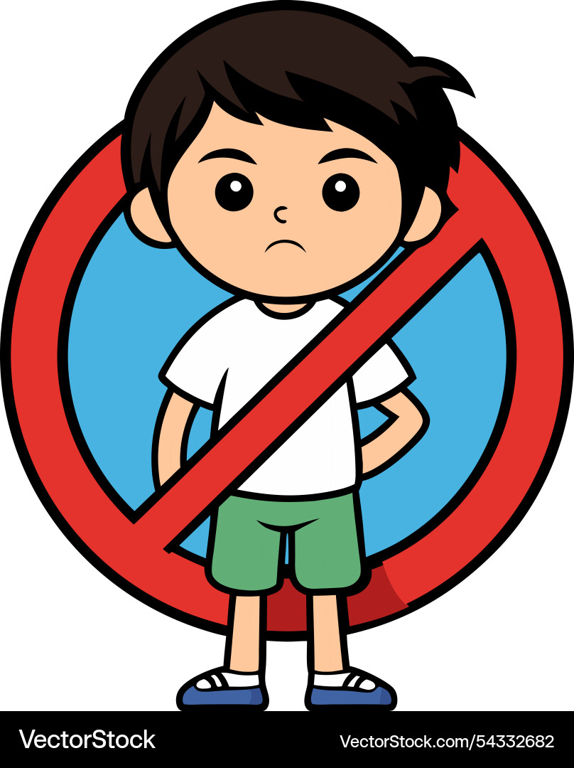 Child not allowed sign Royalty Free Vector Image