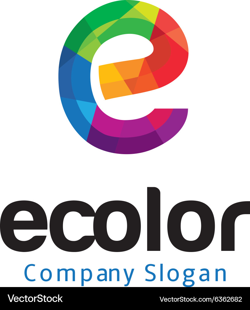 Colorful e letter design Royalty Free Vector Image