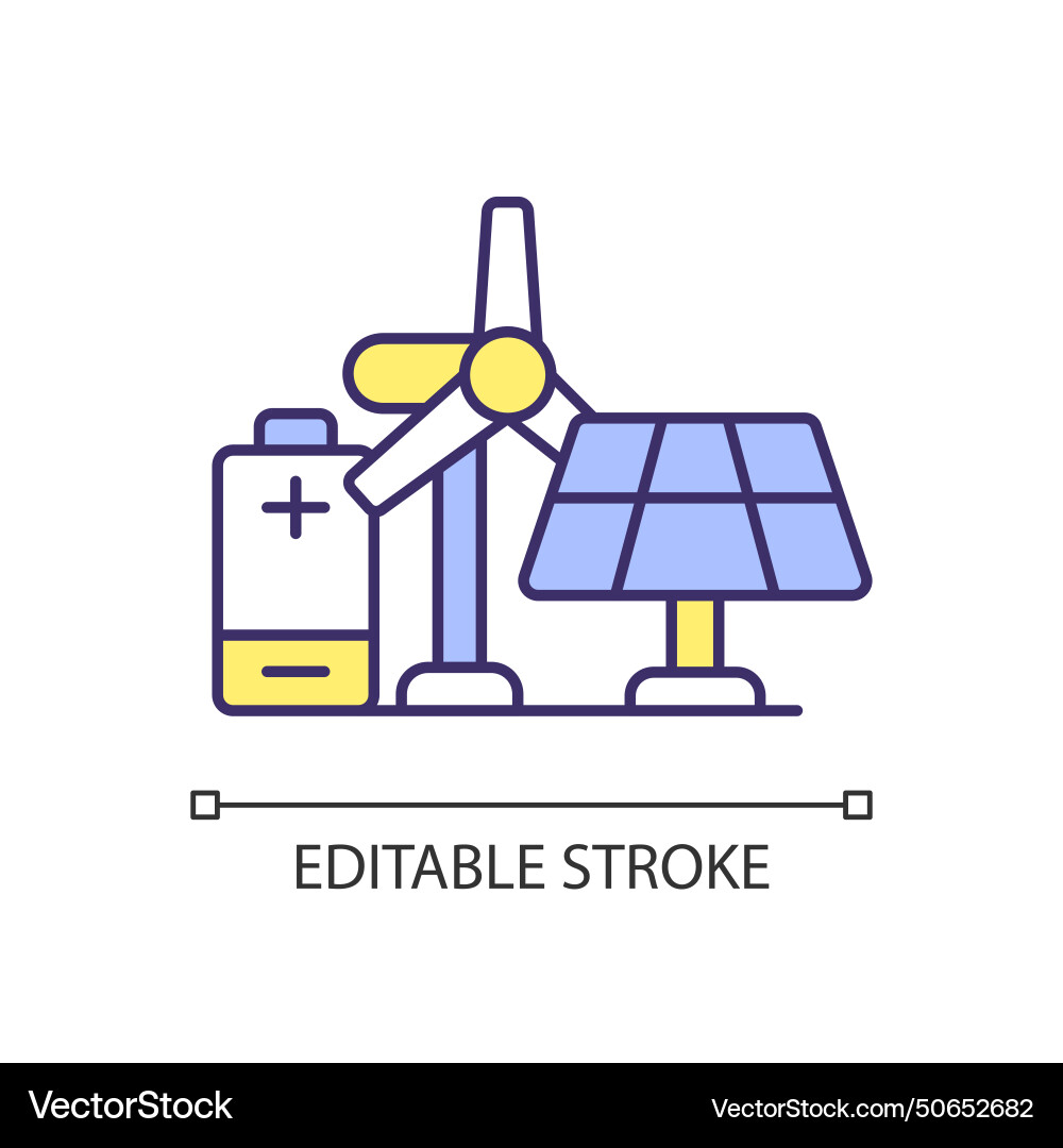 Eco power generation facilities rgb color icon Vector Image