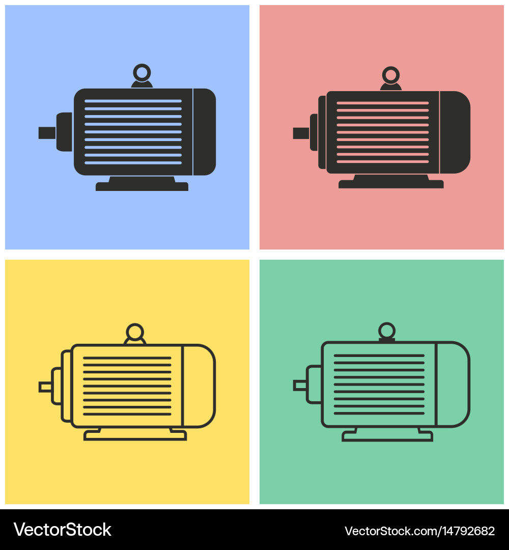Electric motor icon set Royalty Free Vector Image