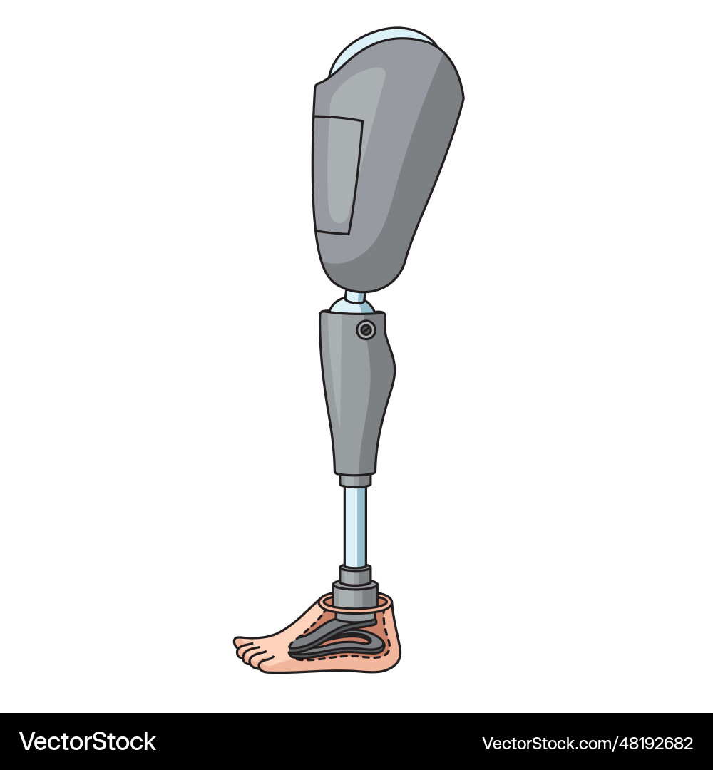 Human leg prosthesis medical science Royalty Free Vector